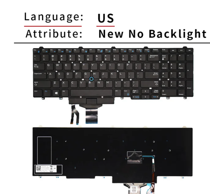 Russian US Keyboard For Dell Latitude E5550 E5570 E5580 E5590 E5591 P5 ...