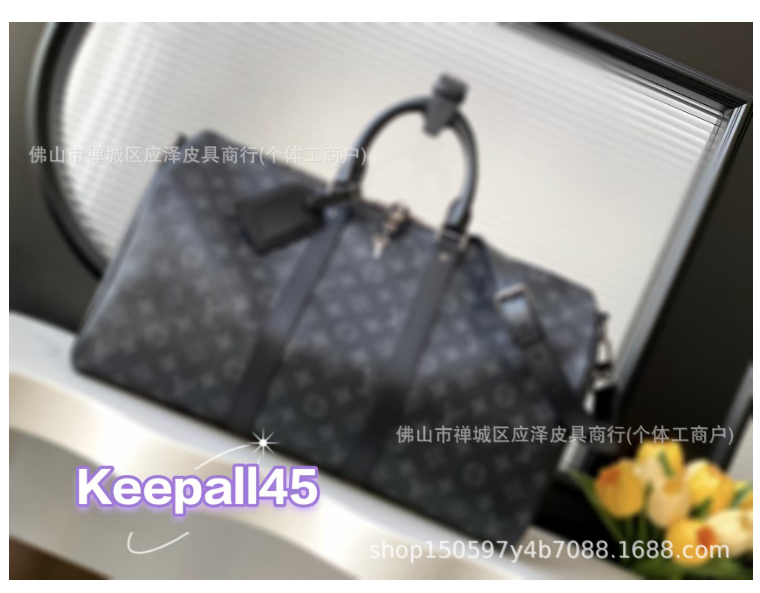 New Black Floral Series Keepall Messenger Bag Chain Box Bag Backpack T ...